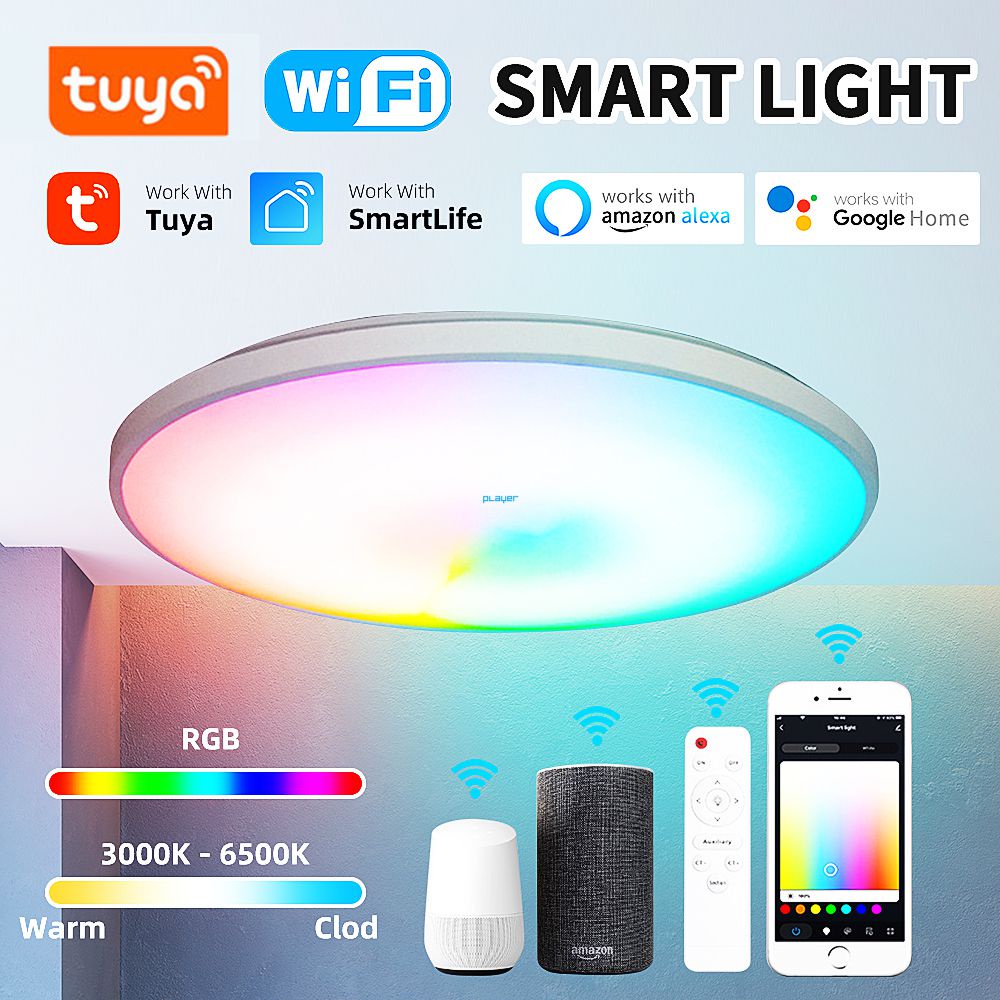 ⚡READY STOCK⚡ Smart Tuya Ceiling Light Living Room Wifi Bluetooth 2.4g ...