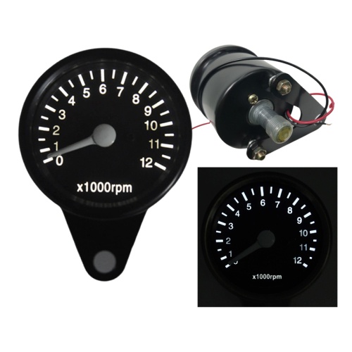Motorcycle 12V Tachometer Meter LED Backlight 13K RPM Shift Modify ...