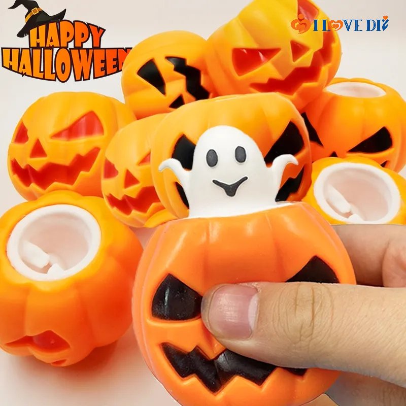 (Random Color) Funny Decompression Pumpkin Squeeze Toy/ Pumpkin Ghost ...