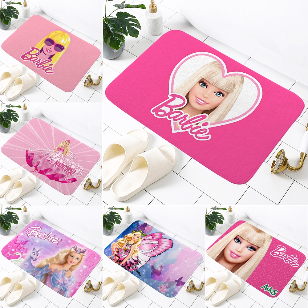 Pink Barbie Door Mat Slip-resistant Rugs Pad Bathroom Shower Bath Non ...