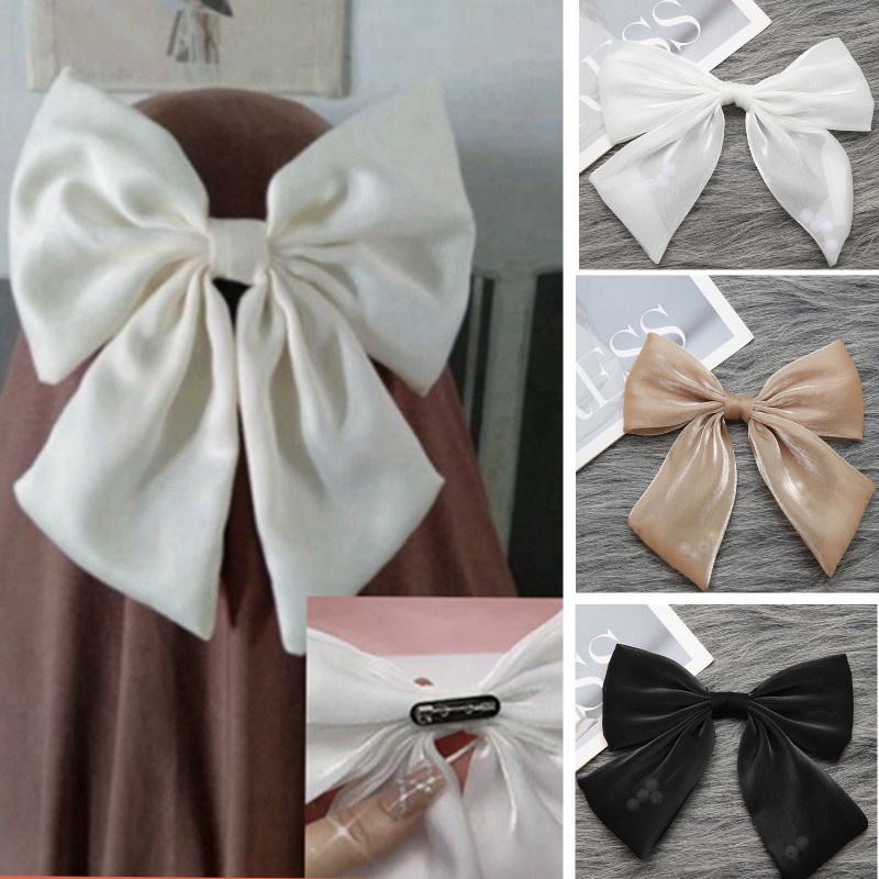 Ribbon Bow Pin for Hijab Brooch Button Dress Button Malay Muslims Hijab ...