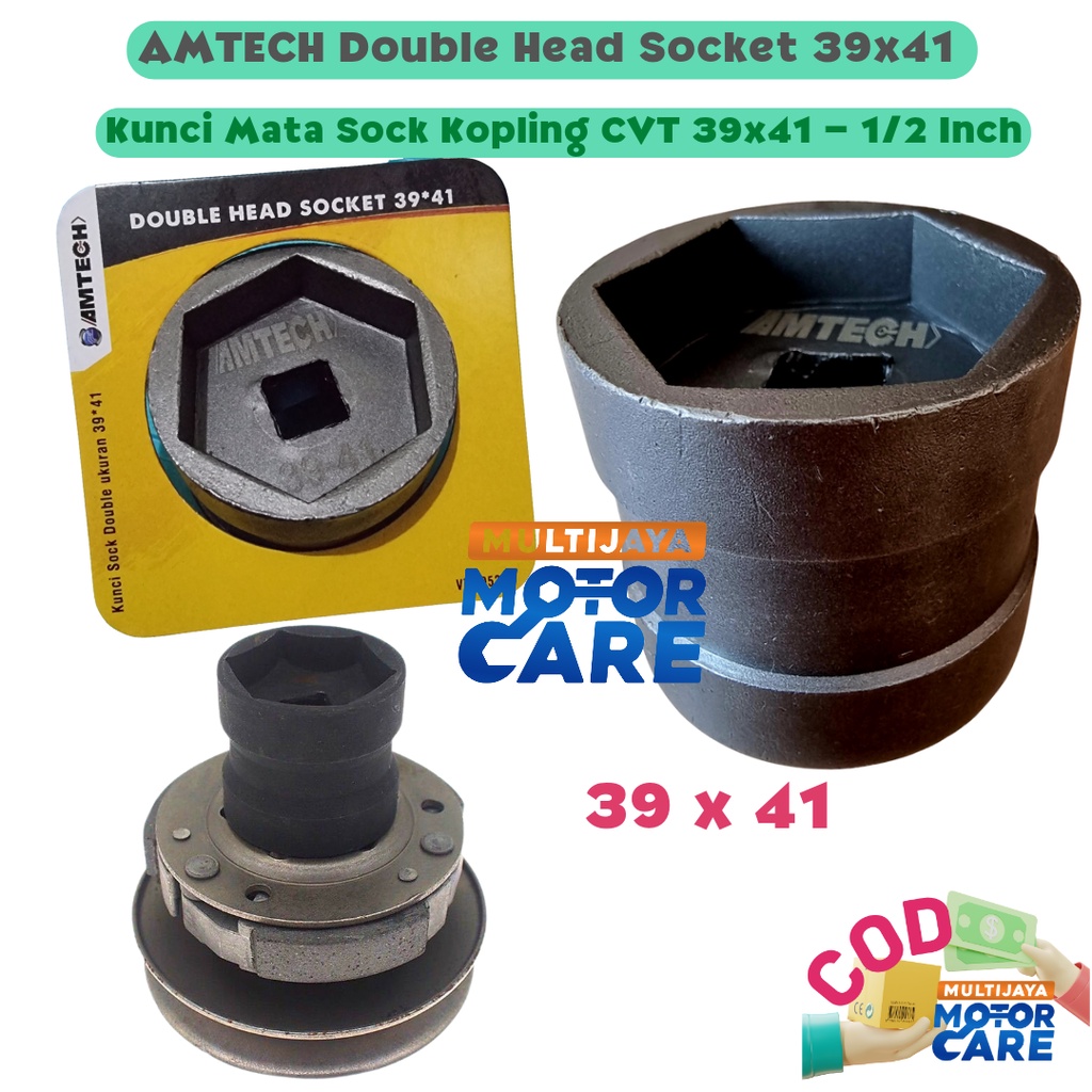 MATA Cvt Shock Lock Eye 39x41 Matic Clutch Nut Double Head Socket AMTECH Drive 1/2 inch | Shopee ...