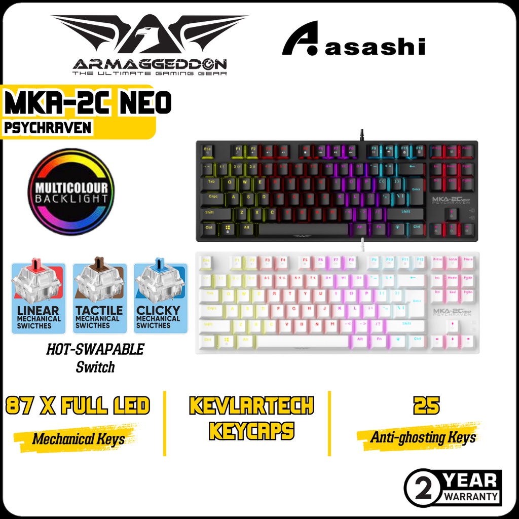 Armaggeddon Mka-2c Neo Psychraven (87 Keys) Clicky   Tactile   Linear 