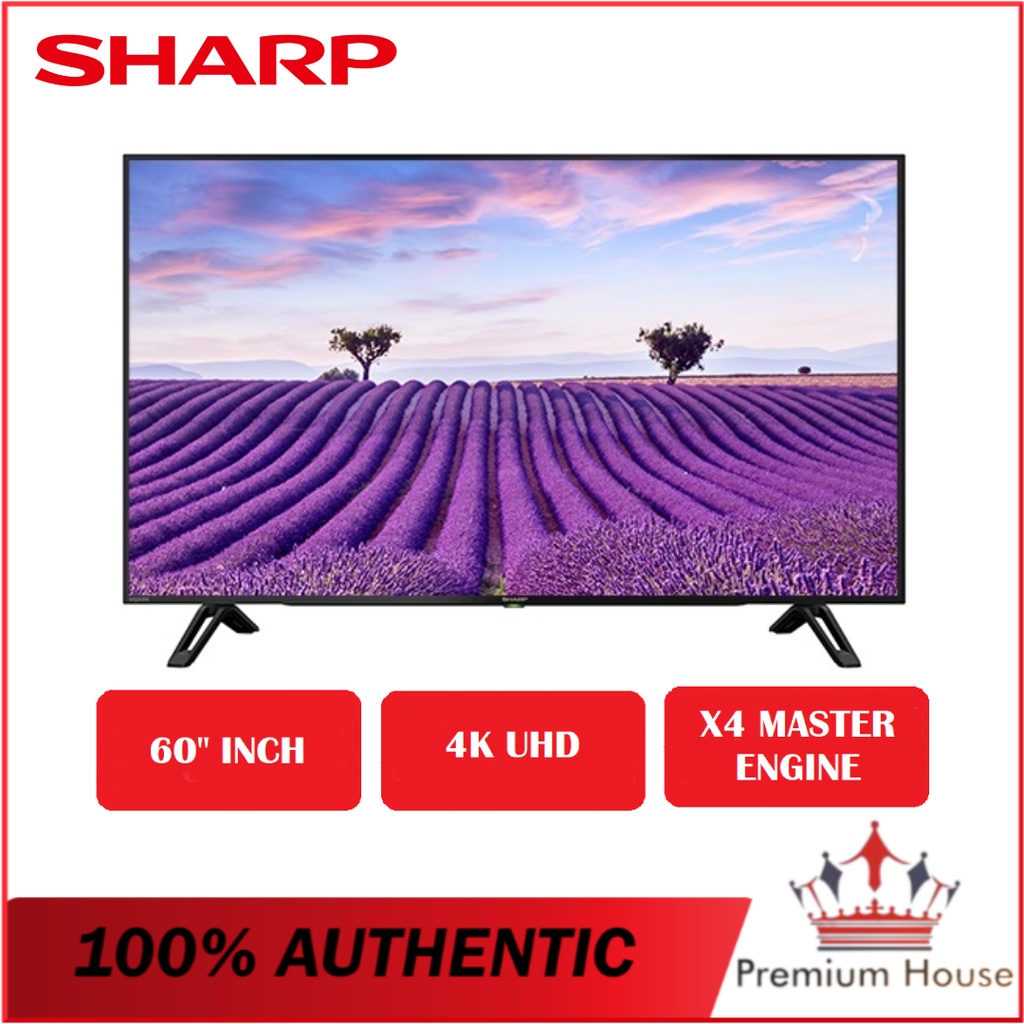 [ 60" ] Sharp 4K UHD TV 4T-C60CH1X 4TC60CH1X 60 Inch Wide Colour DVB ...