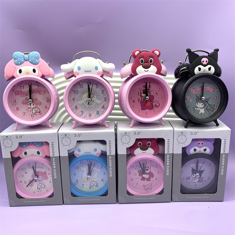 [Haroro] 10cm Kuromi alarm clock Cinnamoroll bedroom clock Night Light ...