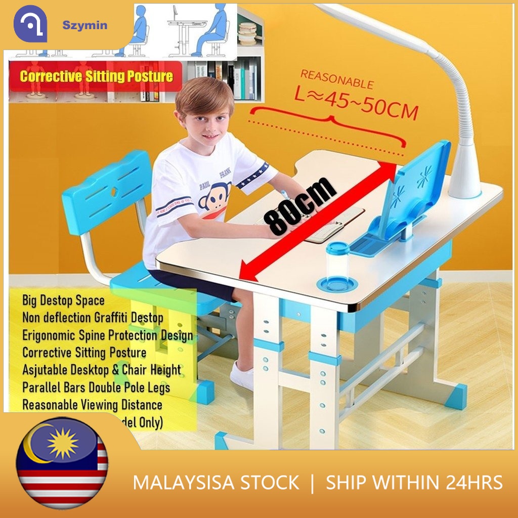 K13A Ergonomic Children Study Desk Chair Set Student Desk Study Table ...