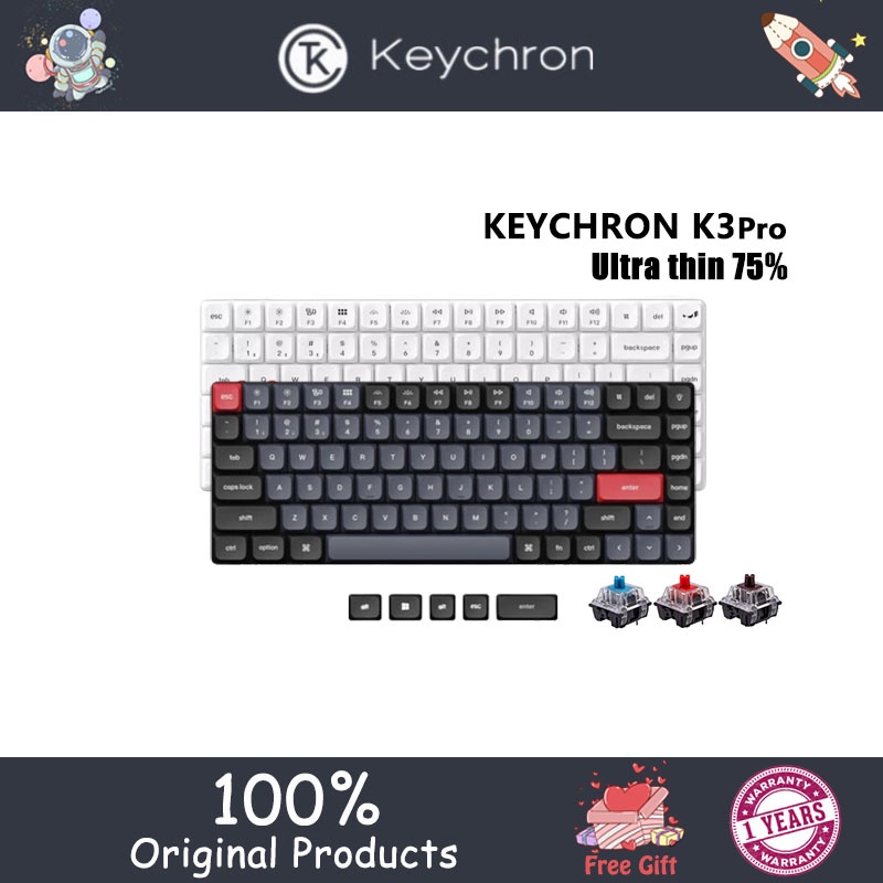 Keychron K3 Pro Wireless 75% Slim Custom Mechanical Keyboard | Shopee ...