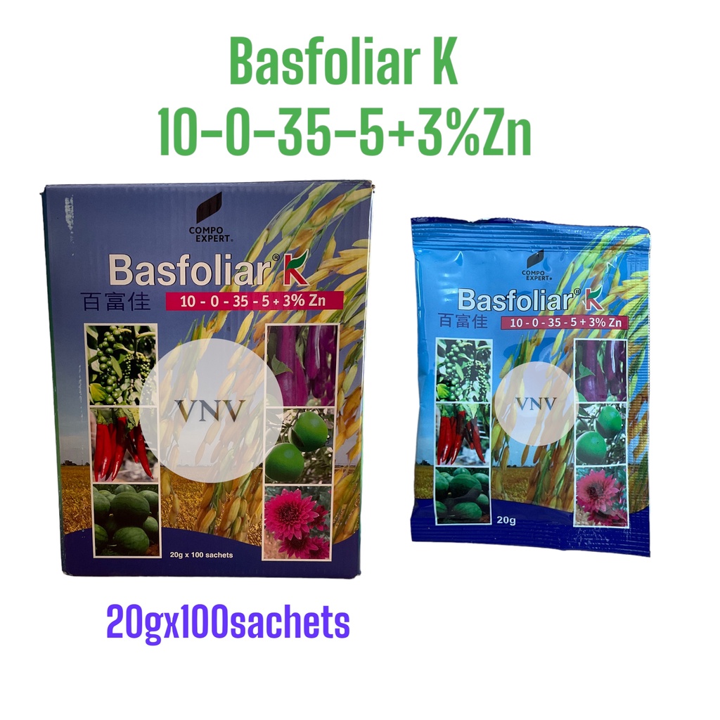 (+-20gm) Baja larutan air/foliar Basfoliar K 百富佳 10- 0- 35- 5- 3%Zn ...