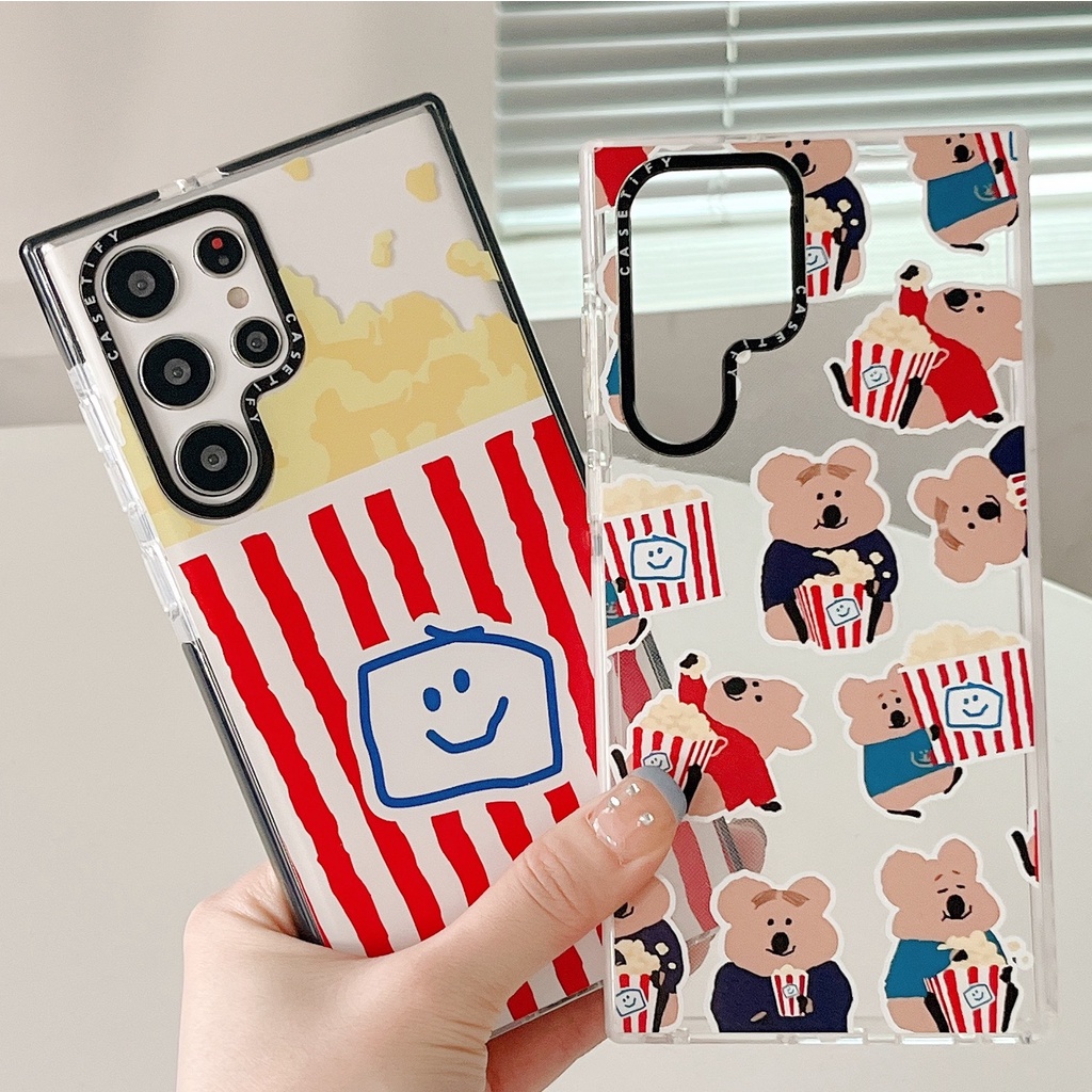 Popcorn Bear Casetify Soft Clear Phone Case Casing for Samsung Galaxy ...