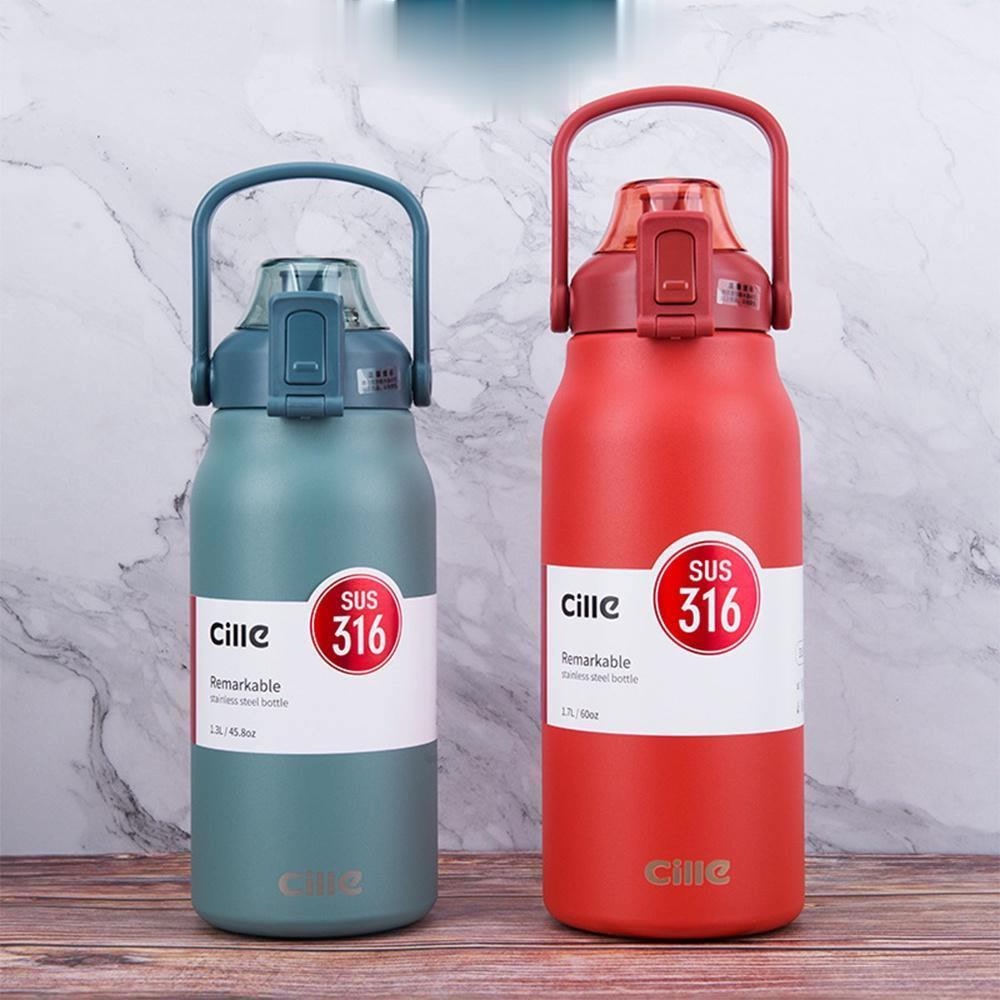 THERMOS BOTTLE Cille 1.3L/1.7L 316SS Stainless Steel Vacuum Flask Thermoses Water Bottle [Double ...