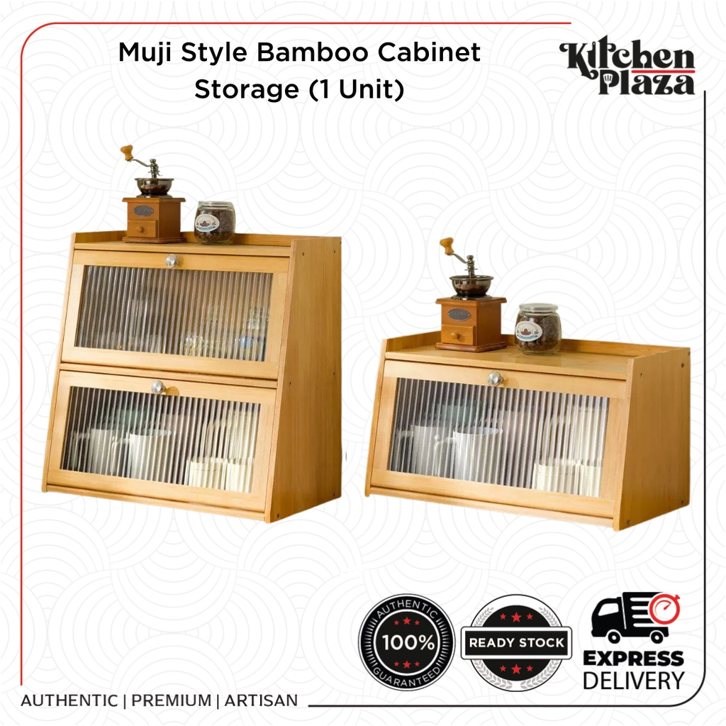 Muji Nordic Bamboo Cabinet Kitchen Pantry Countertop Retro Storage ...