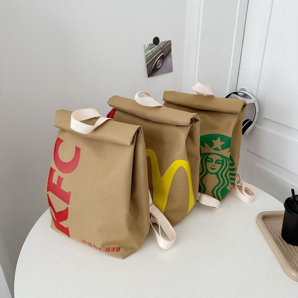 McDonald's backpack bag bag female cheese bag big capacity handbags ...