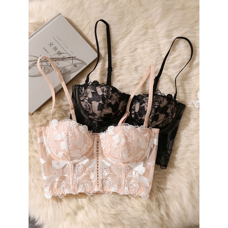 Pure Desire Lace Sling Underwear Women Small Chest Gathered Inner Short ...