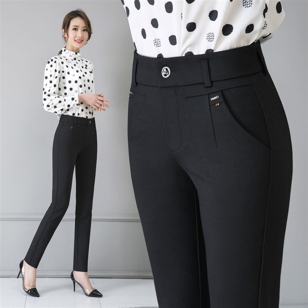 Sexy High Waist Elastic Straight Leg Casual Pants All Match Slim Fit
