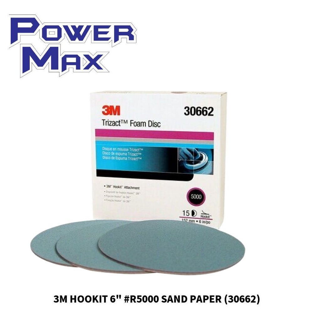 1PCS - 3M TRIZACT HOOKIT 6" # 5000 ROUND SAND PAPER 6inch (30662 ...