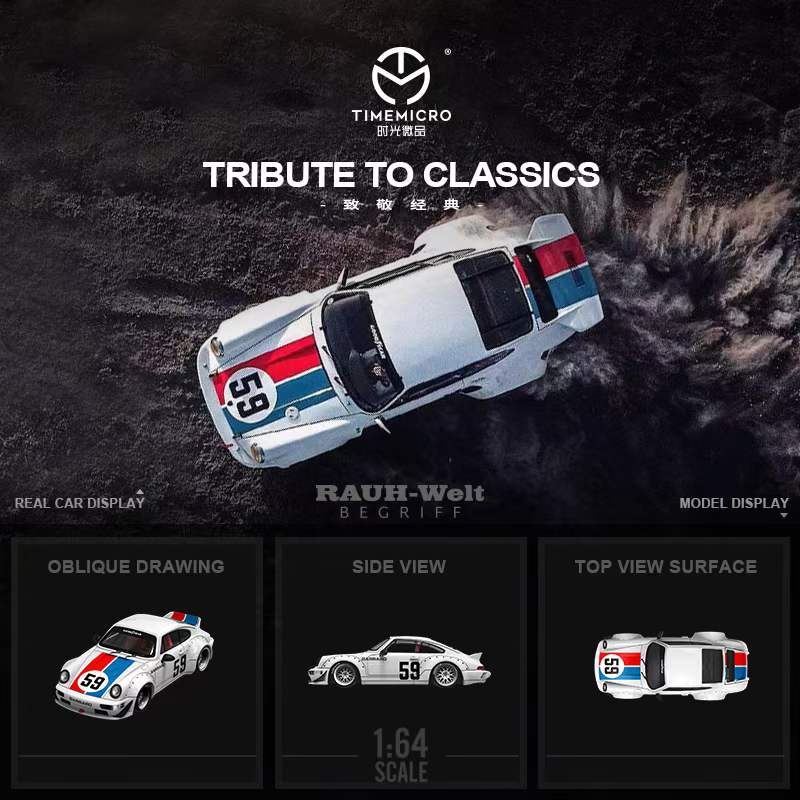TimeMicro 1:64 RWB964 Brumos Racing #59 / Rothmans #1 Diecast Model Car ...