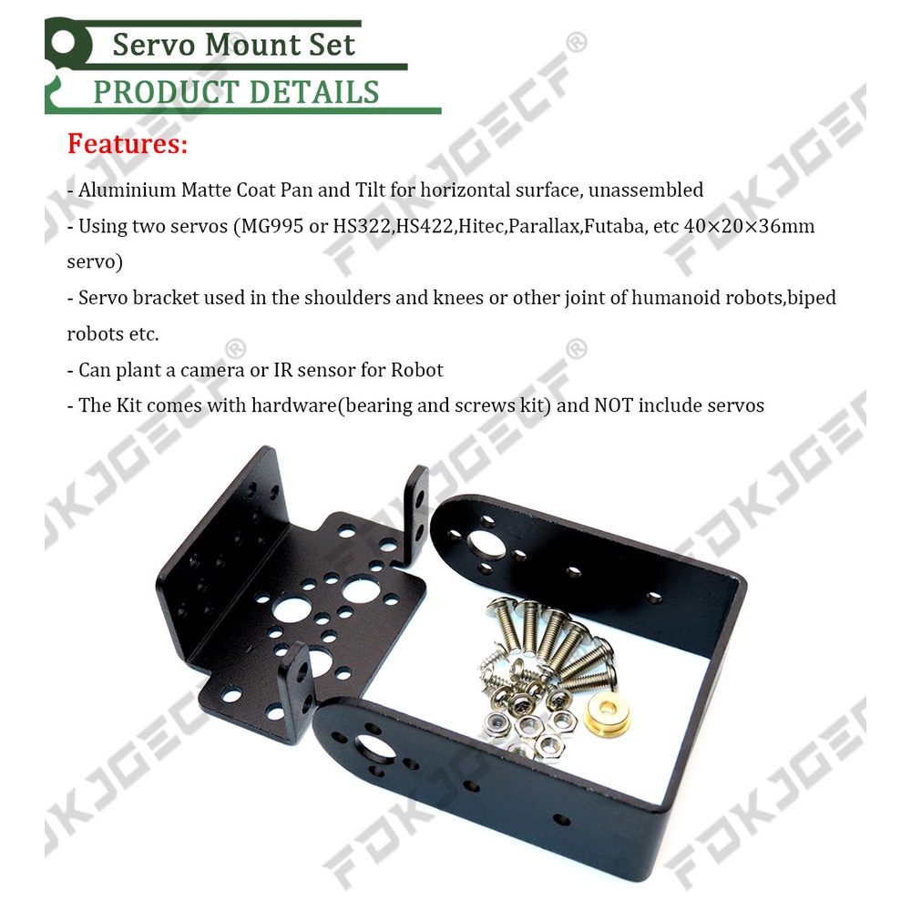 1set 2 DOF Short Pan And Tilt Servos Bracket Sensor Mount Kit For ...
