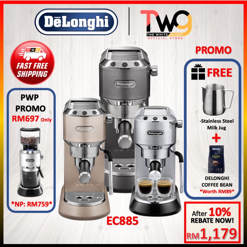 [FREE SHIPPING + GIFT] Delonghi EC885 Dedica Arte Espresso Machine ...