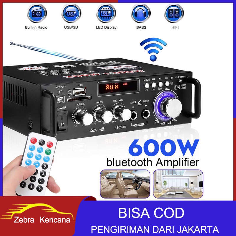 Bluetooth Amplifier BT-298A 300W+300W Karaoke Home Theater MP3 Player ...