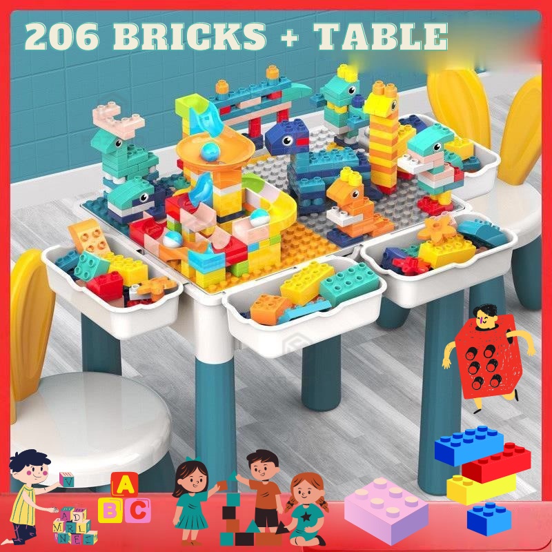 Birthday gift for Kids Multifunction Building Blocks Learning Table Toy ...