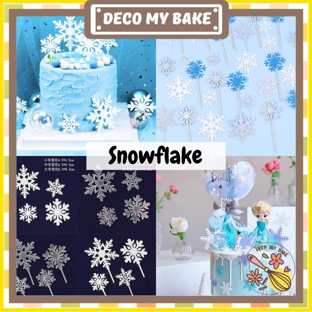 DMB Snowflakes Cake Topper Snow Topper Cake Acrylic Snow Decoration ...