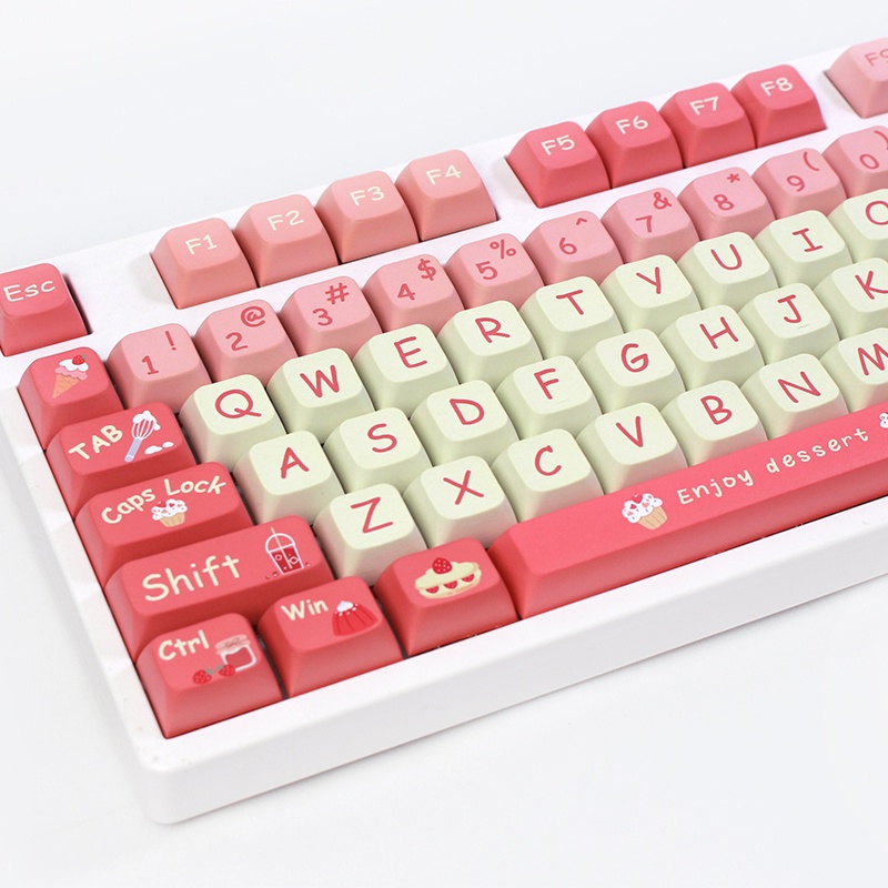 Strawberry Keycap XDA Profile PBT Pink Key Cap Novelty for For Cherry ...