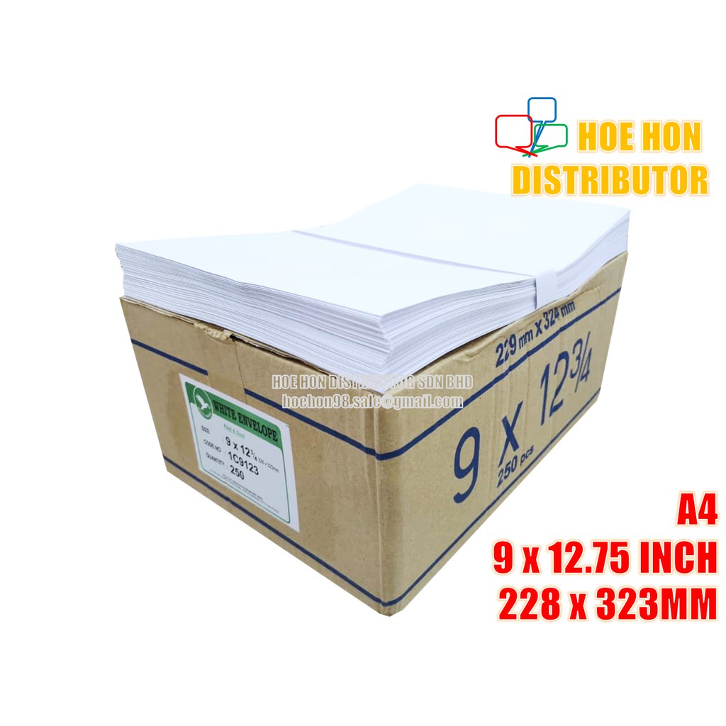 White Envelope / Sampul Surat Putih 100gsm Peal & Seal 9 x 12.75 Inch ...