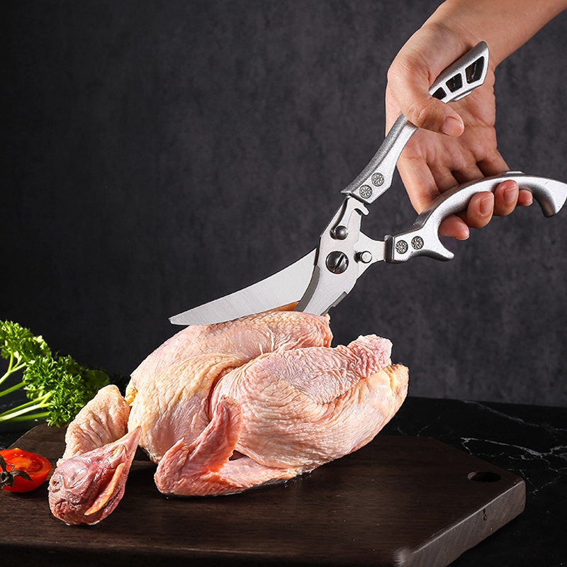 Heavy Duty Stainless Steel Kitchen Scissors Shears Cutter Professional ...