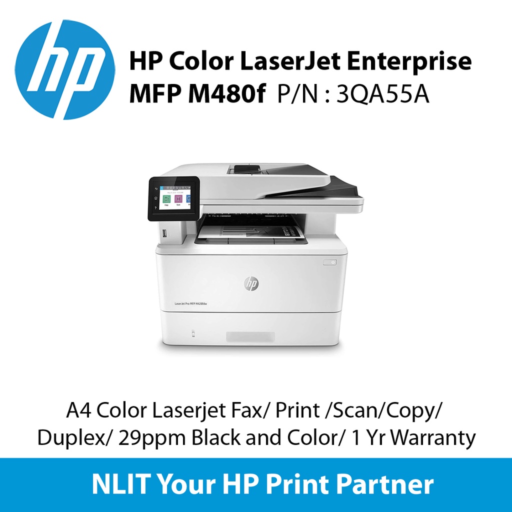 HP Color LaserJet Enterprise MFP M480f Printer, Print, Scan, Copy, Fax ...