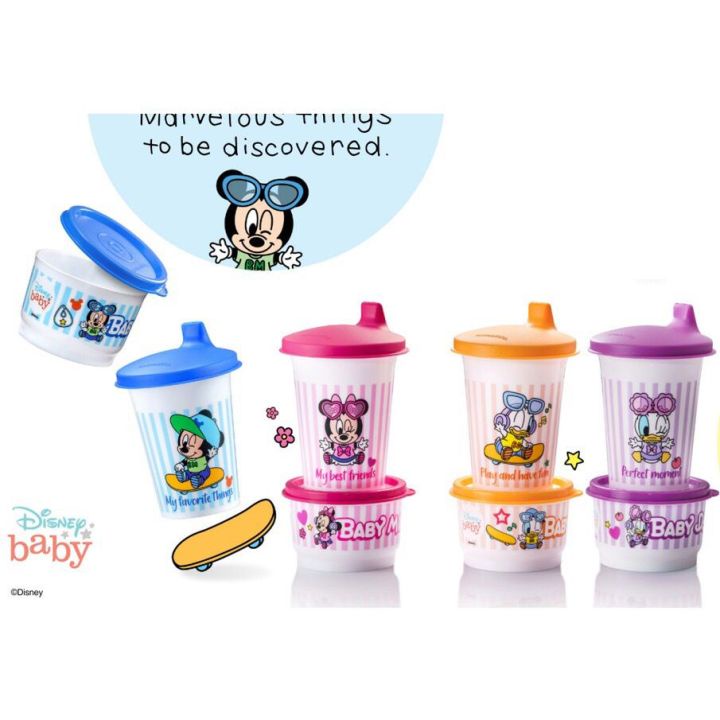 New Tupperware Disney Baby Set / PWP Mickey & Minnie Snack Box (2 ...