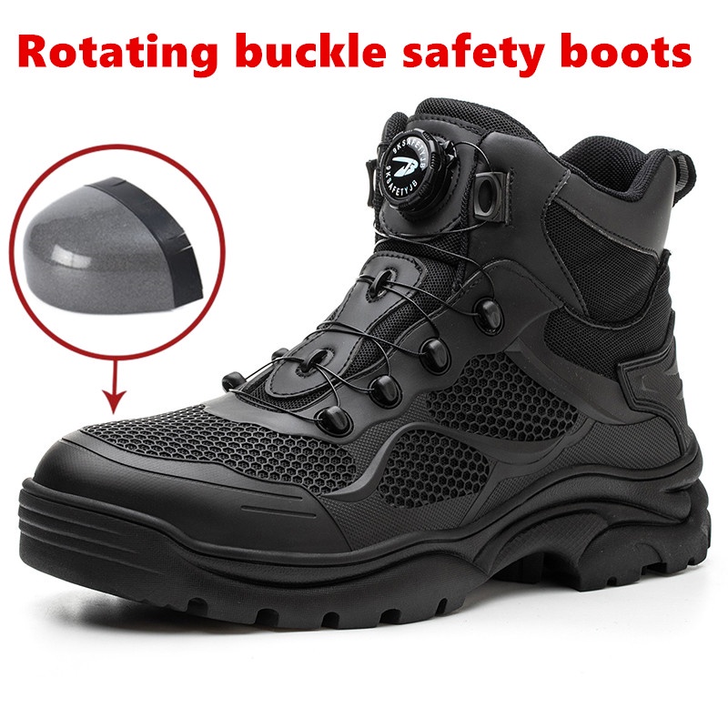 Safety Boots/Safety Shoes Rotating Buckle Combat Boots Waterproof ...