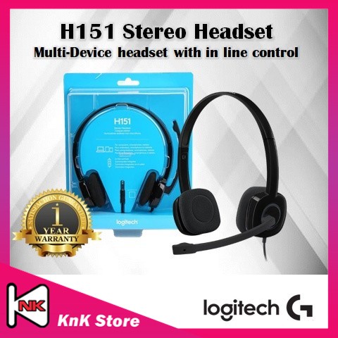 Logitech H151 STEREO HEADSET Multi-device headset with in-line controls ...