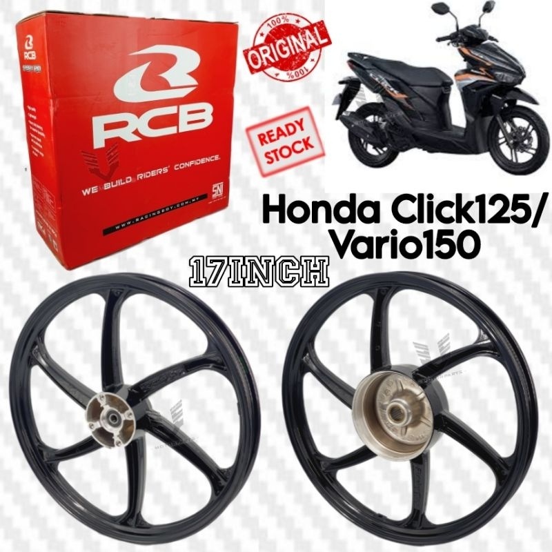 HONDA CLICK125 / HONDA VARIO 150 RACING BOY SP688 SPORT RIMS BLACK 17 ...