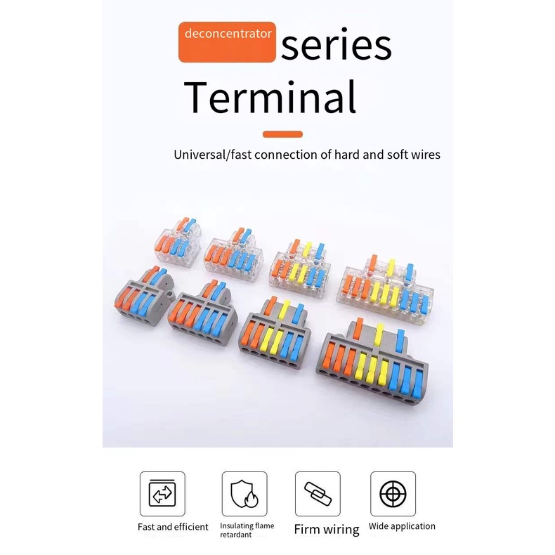 Spring rod terminal cable wire connector Wago terminal connector cable ...