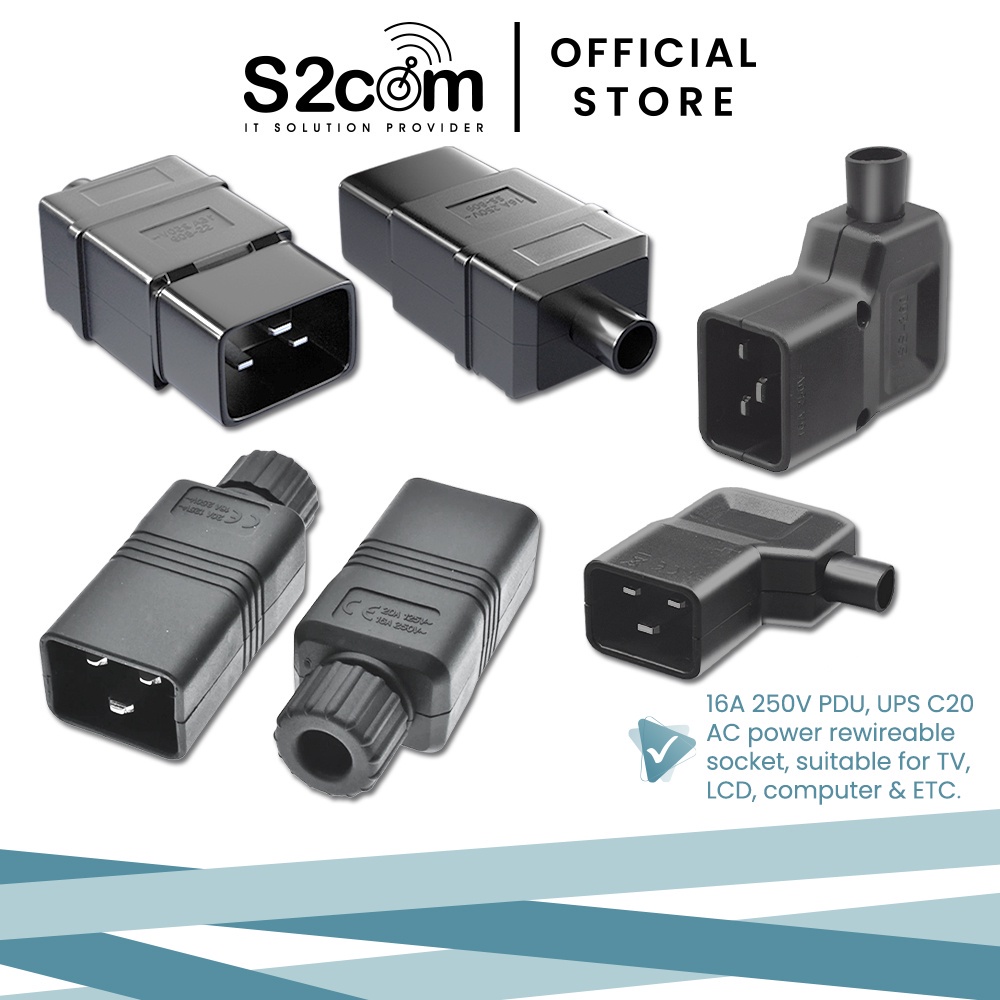 IEC320 C20 Rewireable Socket Connector | Shopee Malaysia