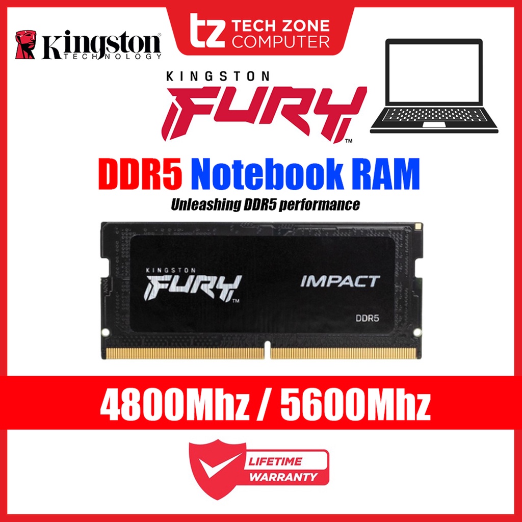 Kingston Fury Impact DDR5 Memory 4800/5600/6000/6400 Mhz Notebook Memory SODIMM RAM (8GB/16GB ...