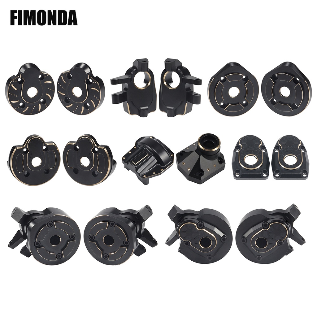 Black Brass Weights Steering Knuckles Portal Cover Set for Axial Capra ...