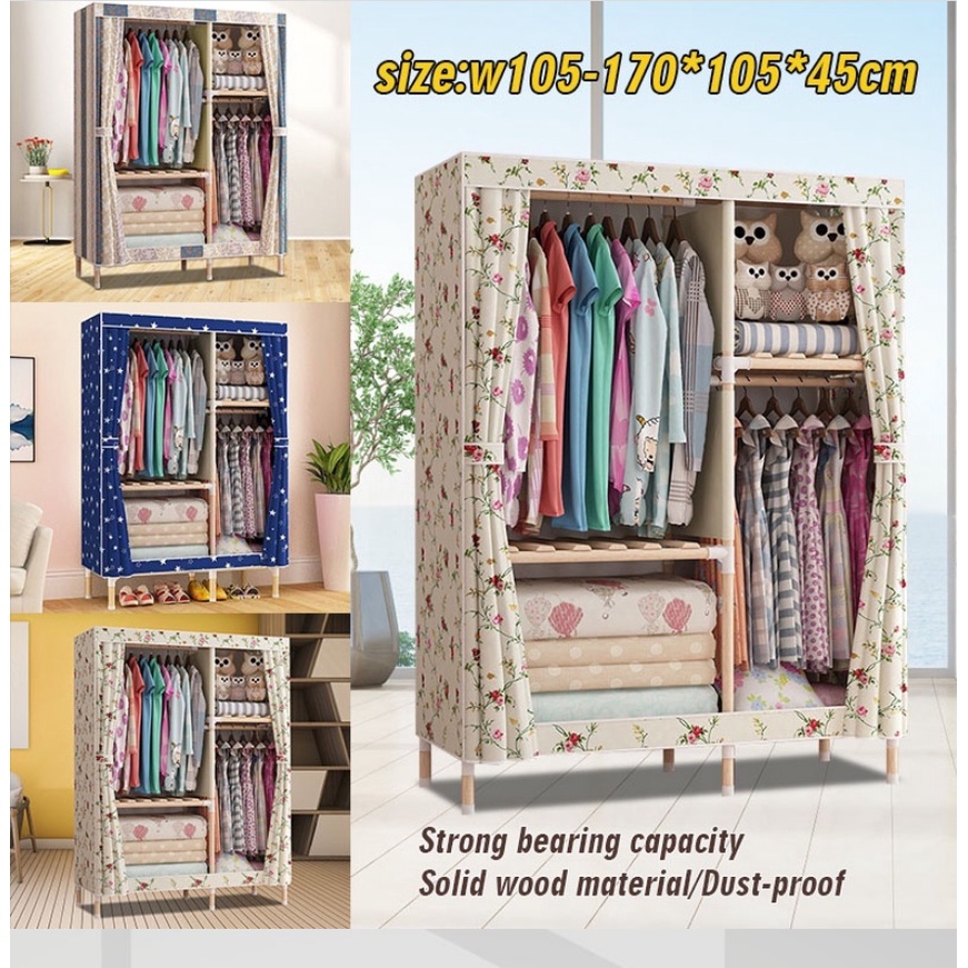 Storage Organizer Wardrobe Wooden Frame Foldable Super Sturdy Portable ...