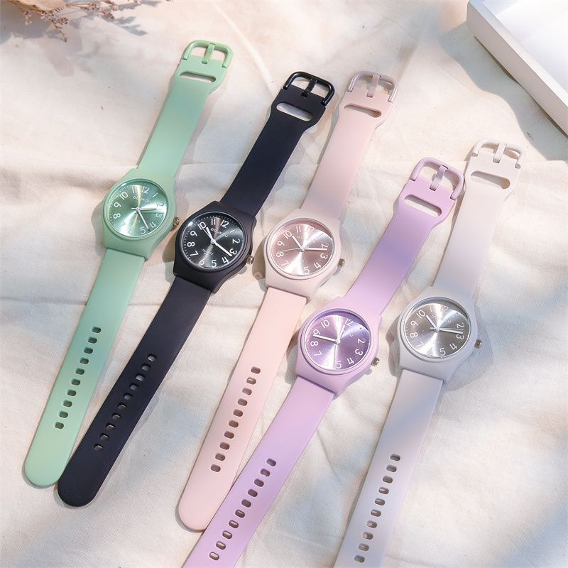 New Fashion Trend Women Watch Glossy Dial Simple Temperament Macaroon ...