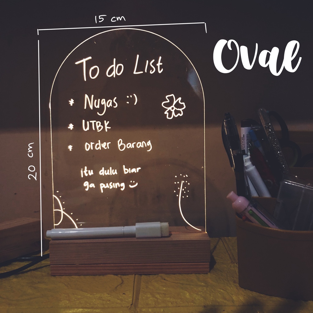 Plain acrylic adan standing led acrylic planner / to do list / planning ...