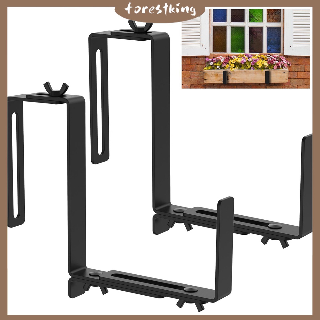 2Pcs Planter Box Brackets 16.5-23cm Adjustable Window Box Brackets ...