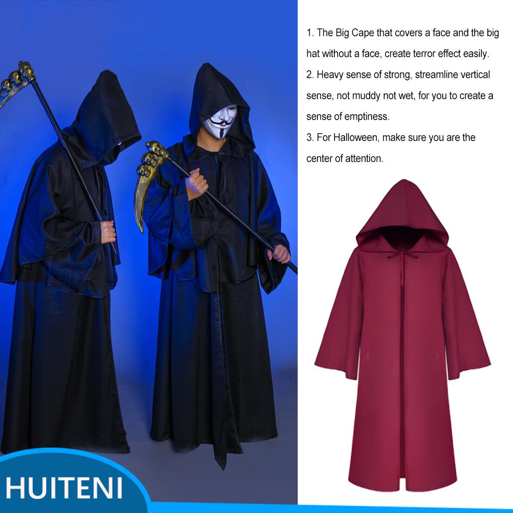 Halloween Cloak Hooded Cape Scary Party Atmospheres Unisex Cosplay ...