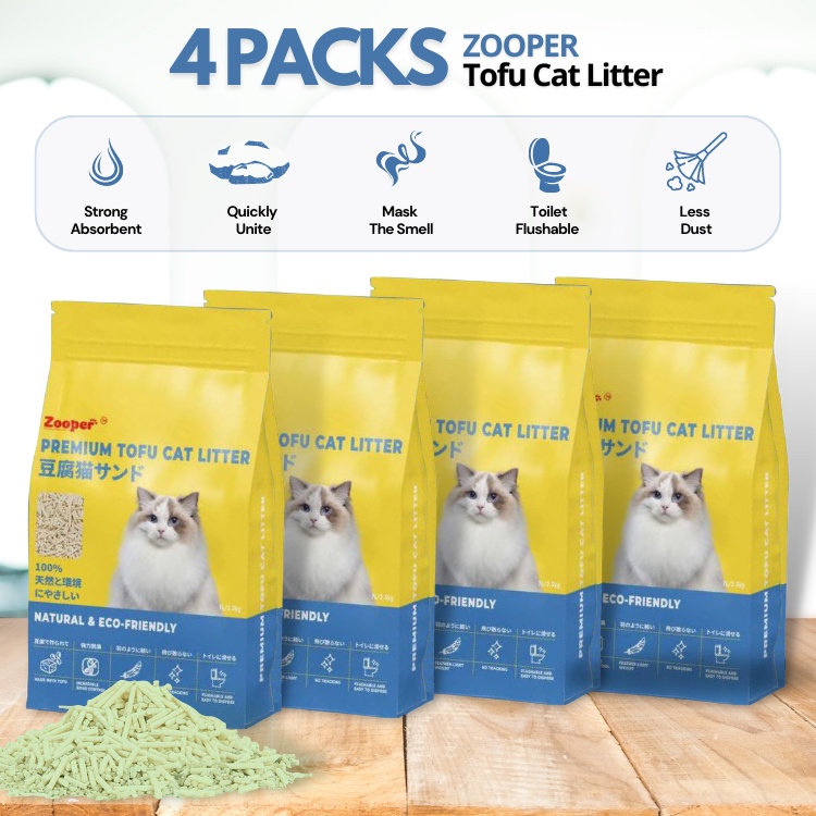 ZOOPER 4 packs 9Kg / 24L One Carton Pasir Kucing Wangi Eco Premium ...
