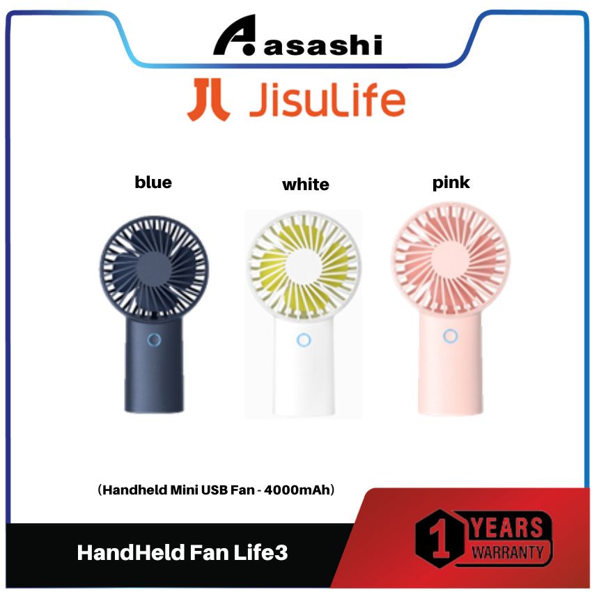 JisuLife F2B Handheld Fan Life3 (Handheld Mini USB Fan - 4000mAh ...