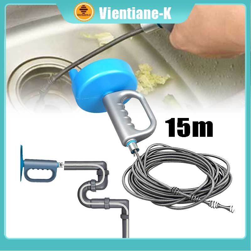Pipe Cleaner 15-Meter Length Clogged Pipeline Cleaning Tool Drain ...