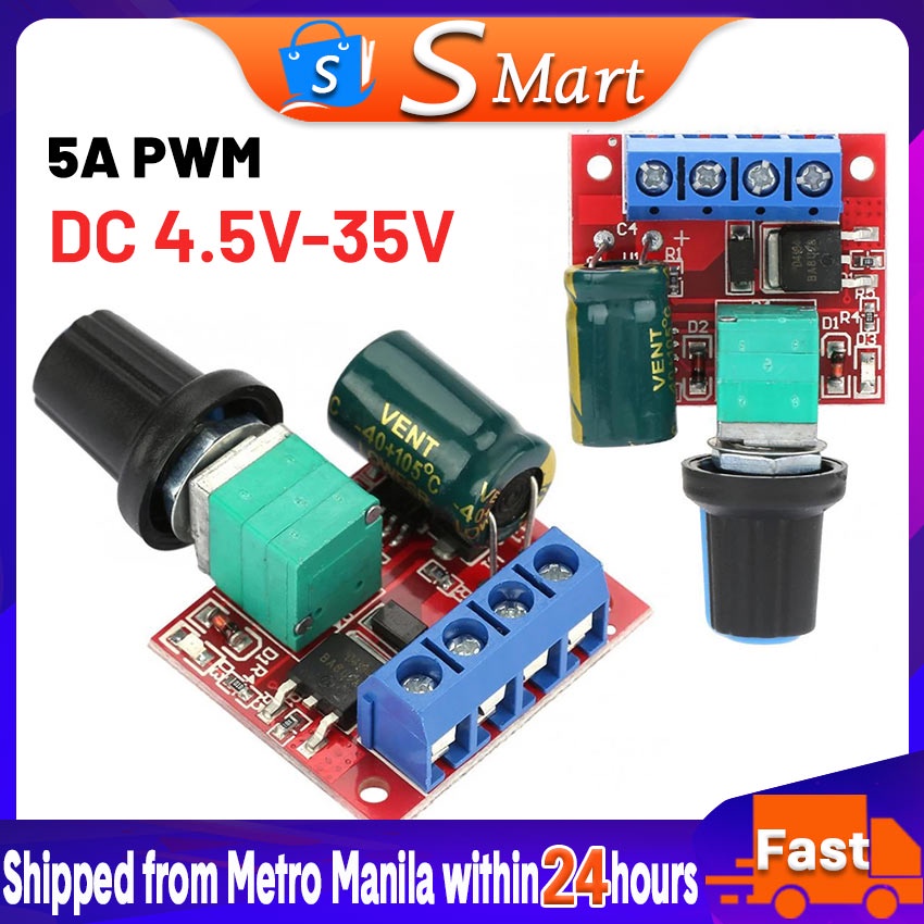 5A 90W PWM 12V DC Motor Speed Control Module 4.5-35V Adjustable ...