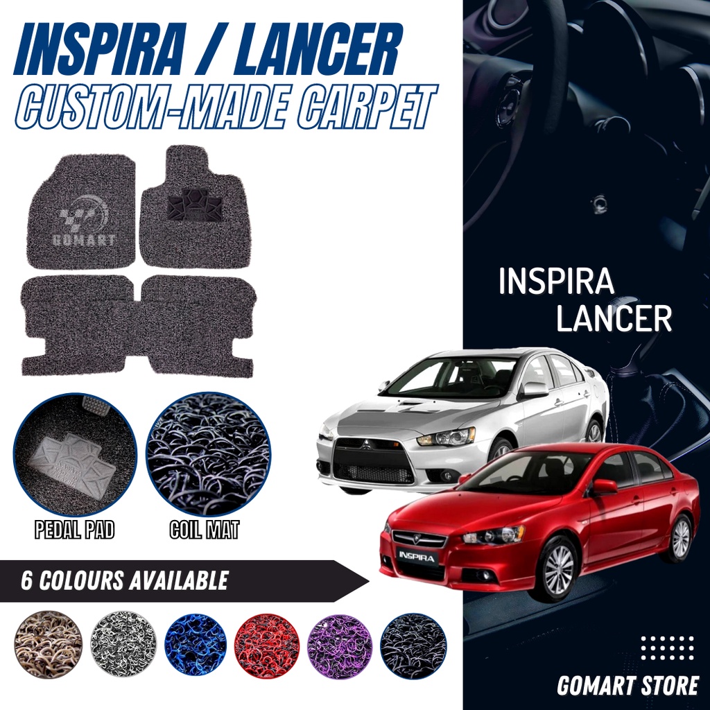 PROTON INSPIRA / LANCER CARPET SET Car Floor Foot Coil Slot Mat Karpet ...