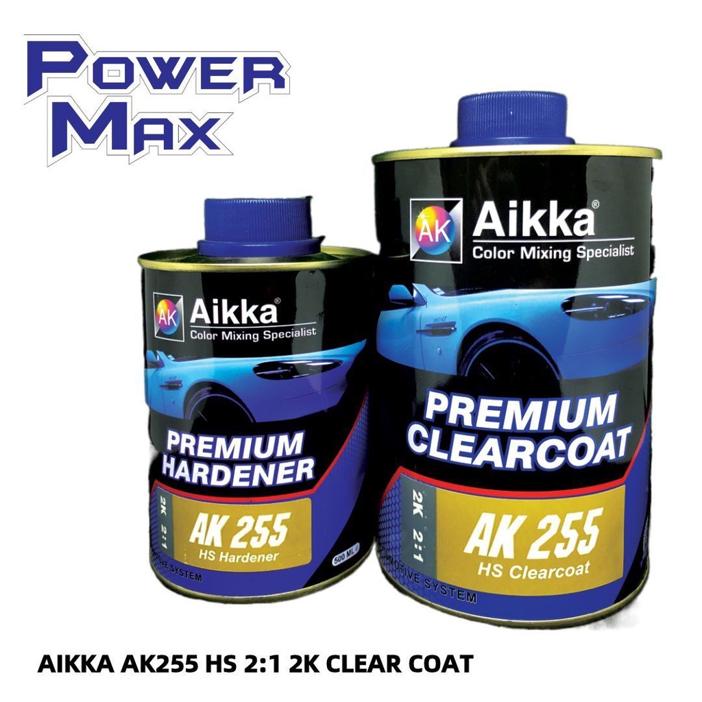 AIKKA AK255 HIGH SOLID 2:1 2K CLEAR COAT e1Liter With HARDENER e500ML | Shopee Malaysia