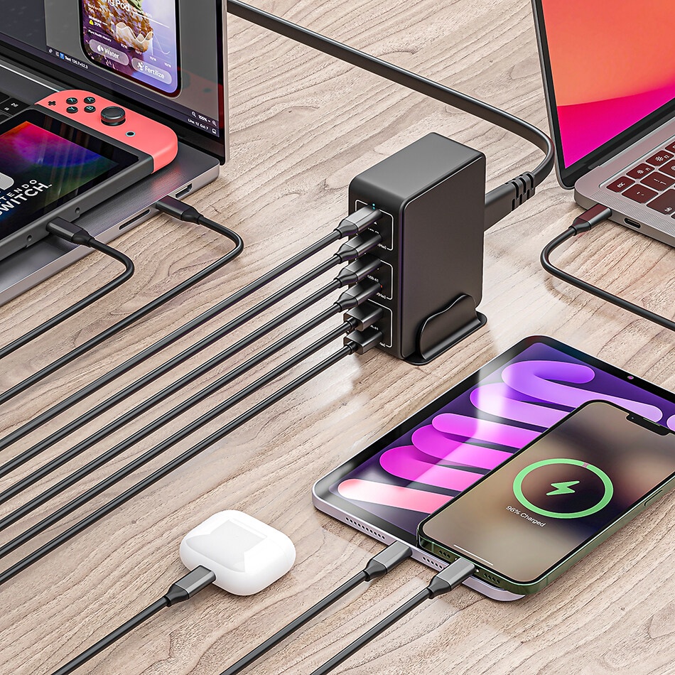 PD120W PD3.0 120W 6 in 1 Type-C Super Fast 6 Port PD 65W PPS45W Laptop ...