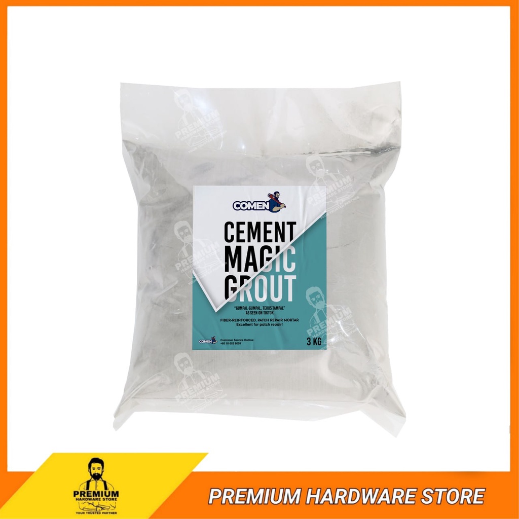 COMEN Cement Magic Grout 3KG Ready Mix Cement for Wall Floor Fiber ...